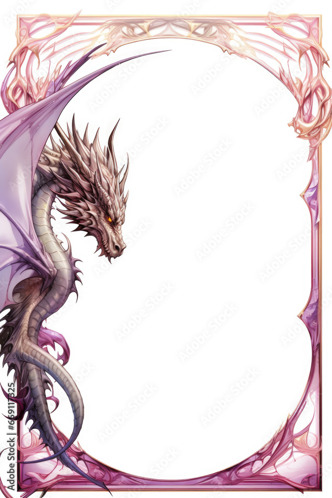 dragon frame border emptypage Whitebackground Stock Illustration ...