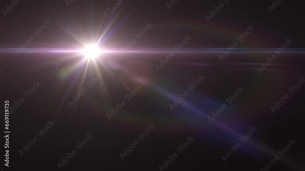 Multicolored optical lens flares shine light burst animation art on ...
