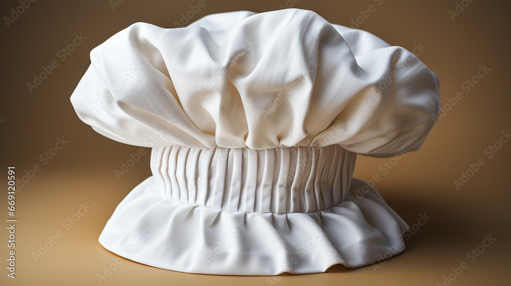 A chef's hat, known as a toque blanche, with its pleats and height ...