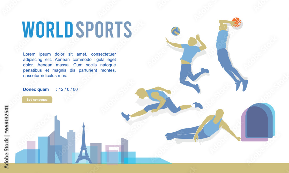 Great editable vector file of multisport festival with players ...