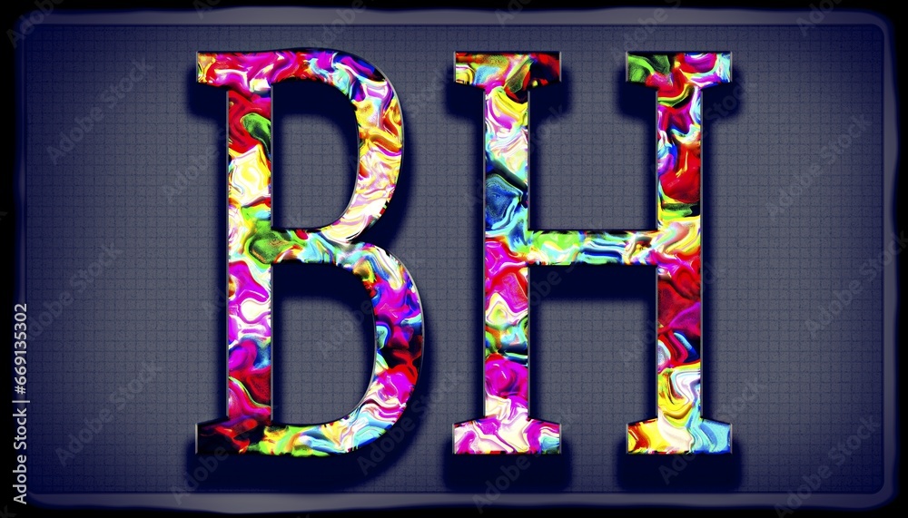 Double letter signature BH in an unique design named Painter rough ...