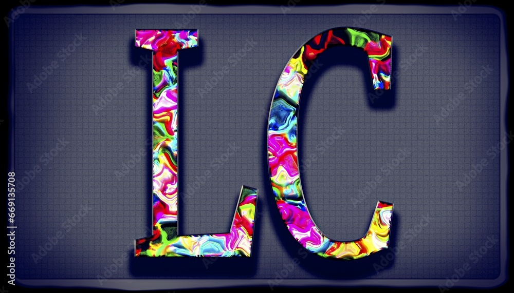 Double letter signature LC in an unique design named Painter rough ...