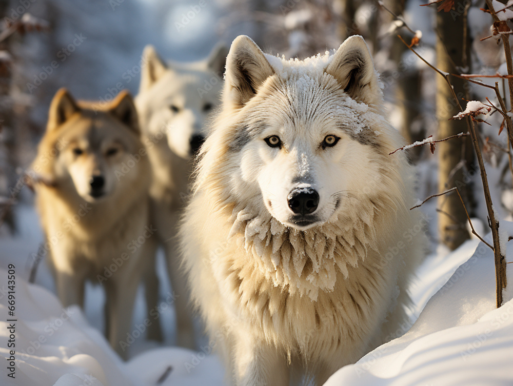 Wolf (Canis lupus) is the largest carnivore of the canine family ...