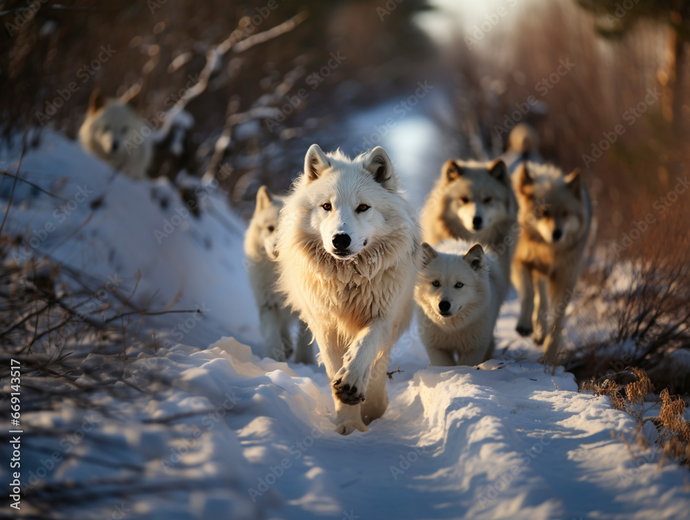 Wolf (Canis lupus) is the largest carnivore of the canine family ...