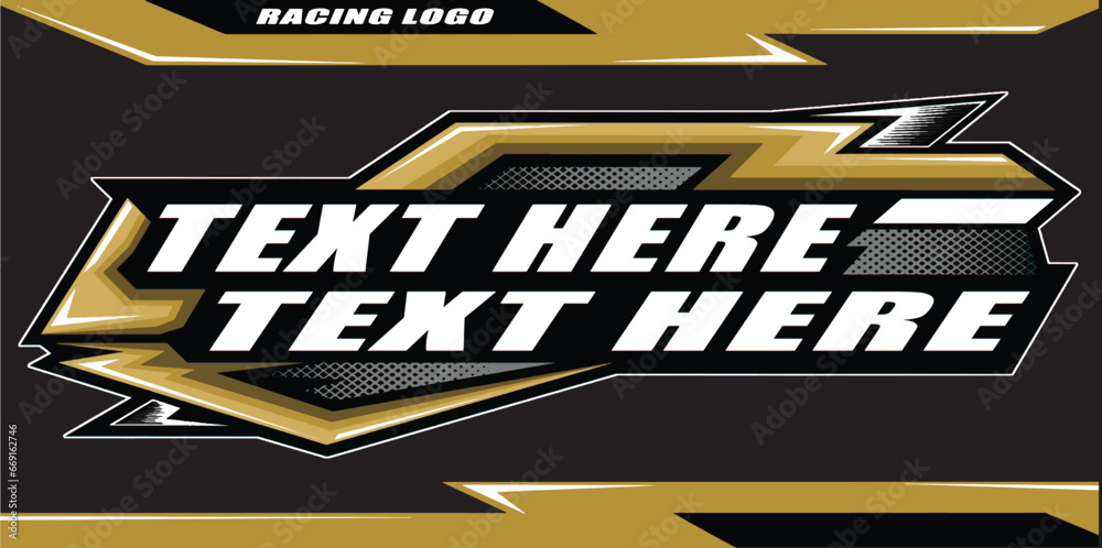racing logo isolated in black background for business elements, screen ...