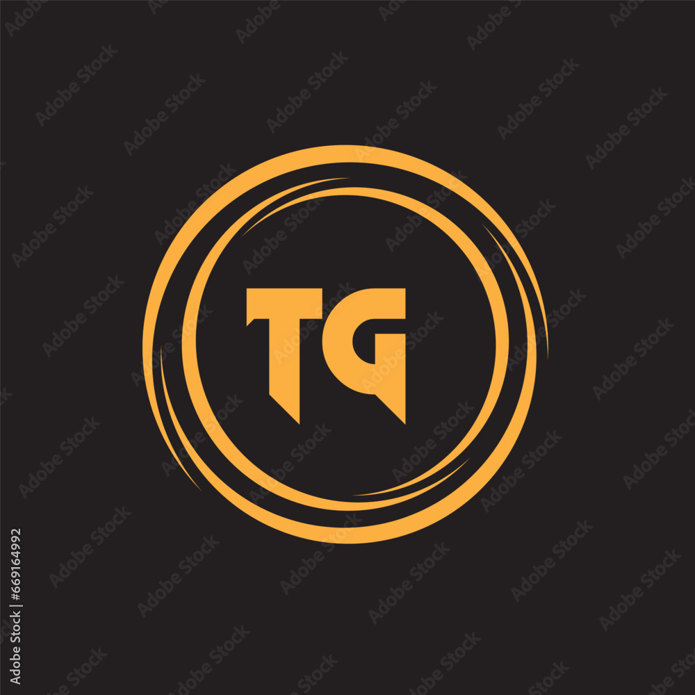 Gold TG alphabet letter logo design. TG logo design vector. Design for ...