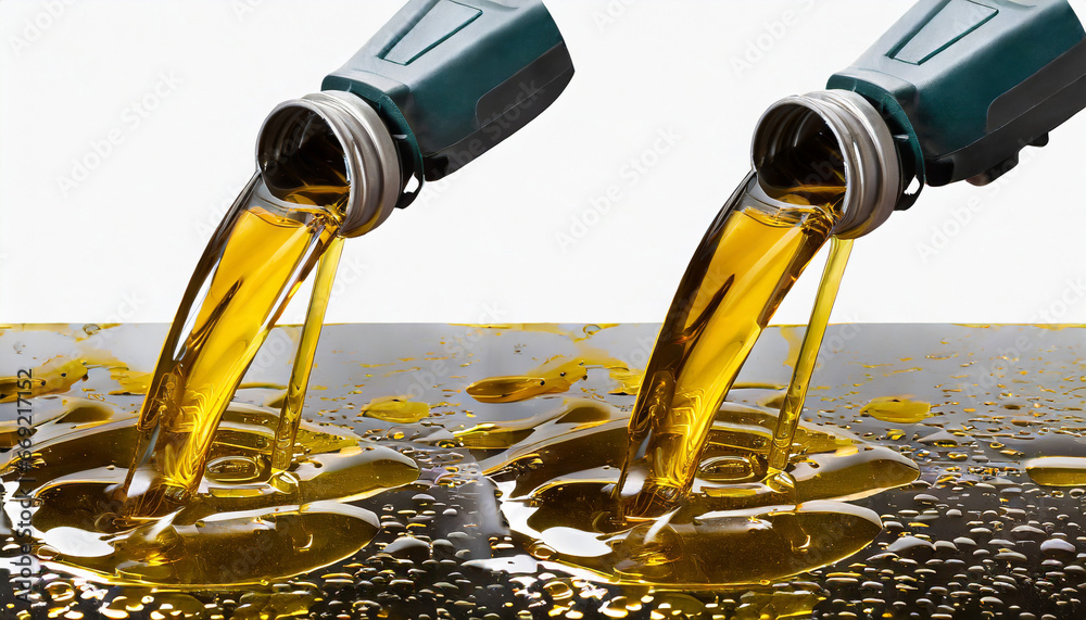 pouring oil lubricant motor oil isolated on white and transparent background png Stock Photo ...