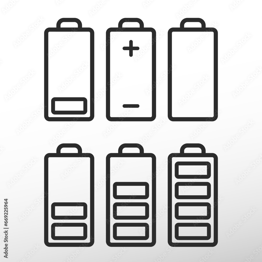 Batteries Icons flat icon web, app, ui ux, mall sign, door label ...