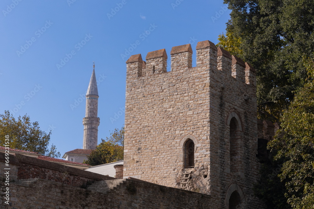 Old plaster sculptures and bas-reliefs, wall texture and patterns ...