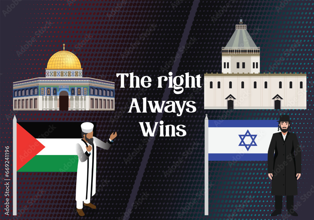 Palestine free vector image with al aqsa masjid, flag, and symbols ...