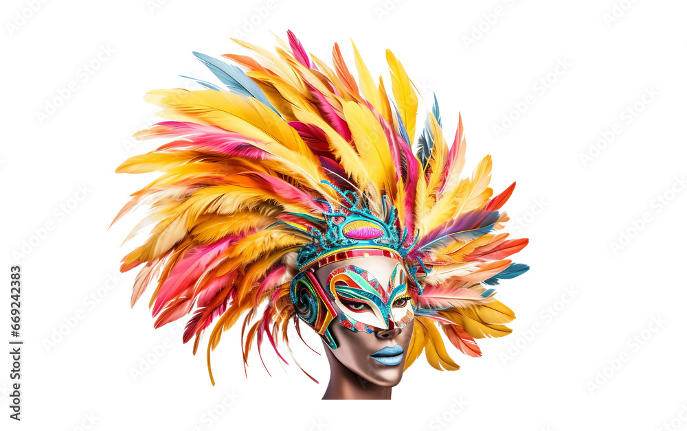 Carnival Rhythms: Lifelike 3D Samba Dance Character Mask on a ...