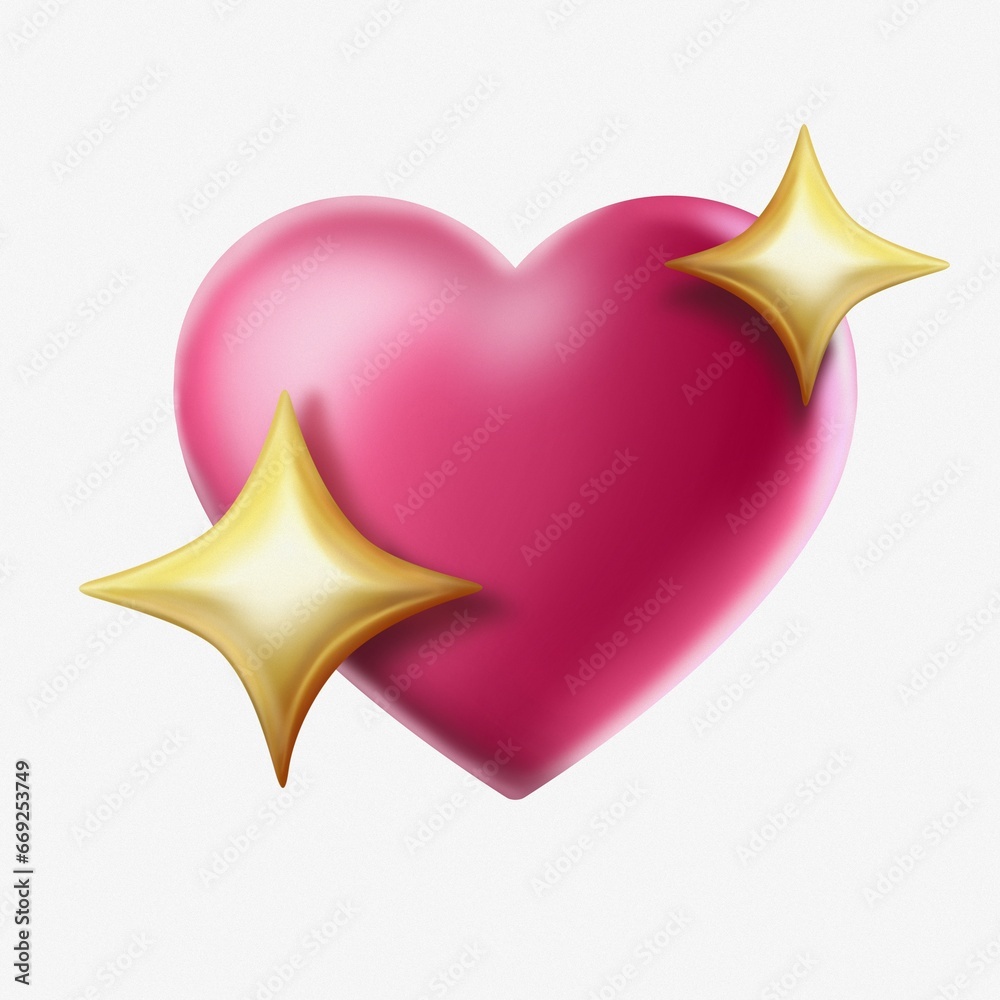 Iphone Emoji corazón con la ilustración de las estrellas. Las ...