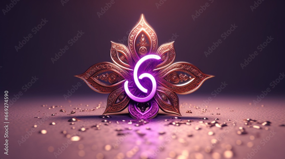 Namaste symbol in shades of purple Ai generated art Stock Illustration ...