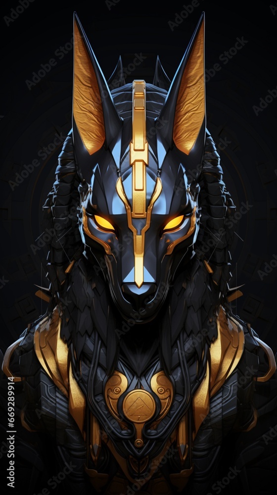 Face anubis style hades anime hade style illustration picture AI ...