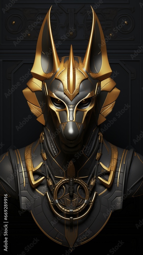 Face anubis style hades anime hade style illustration picture AI ...