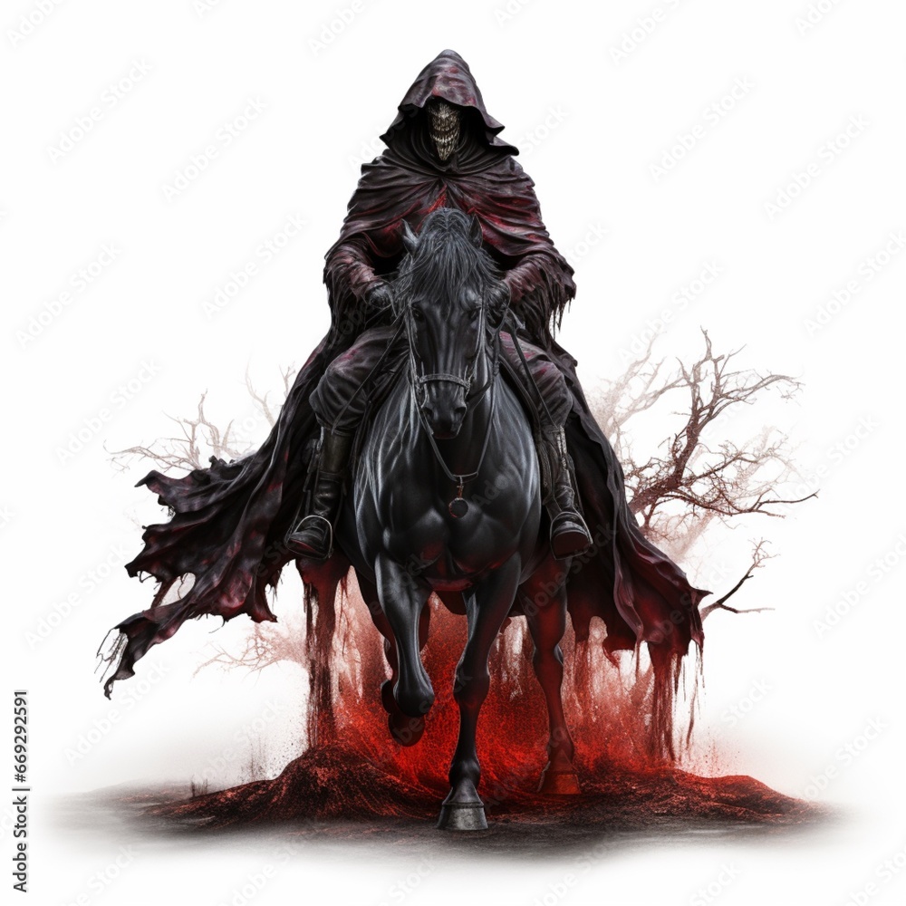 Headless horseman isolated headless white background illustration image ...