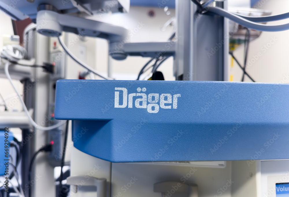 Chicago, IL, USA, October 28, 2023, Drager's logo embodies quality in ...
