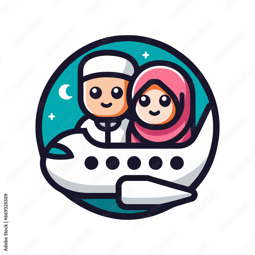 This flat vector logo/icon is designed in a caricature style with solid ...