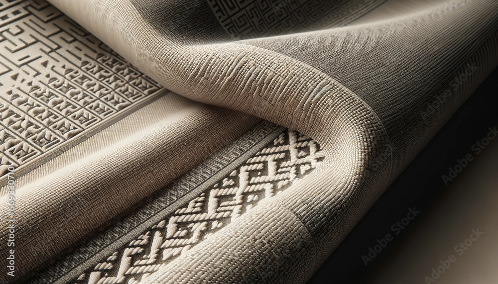 An image of a fabric swatch showcasing subtle geometric patterns and ...
