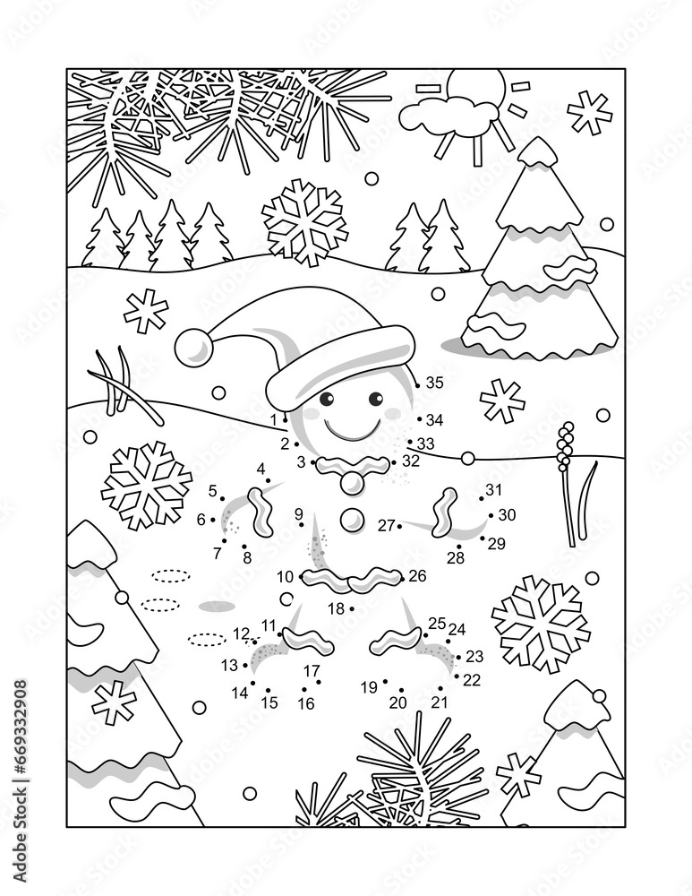Photo & Art Print Gingerbread man join the dots puzzle and coloring ...