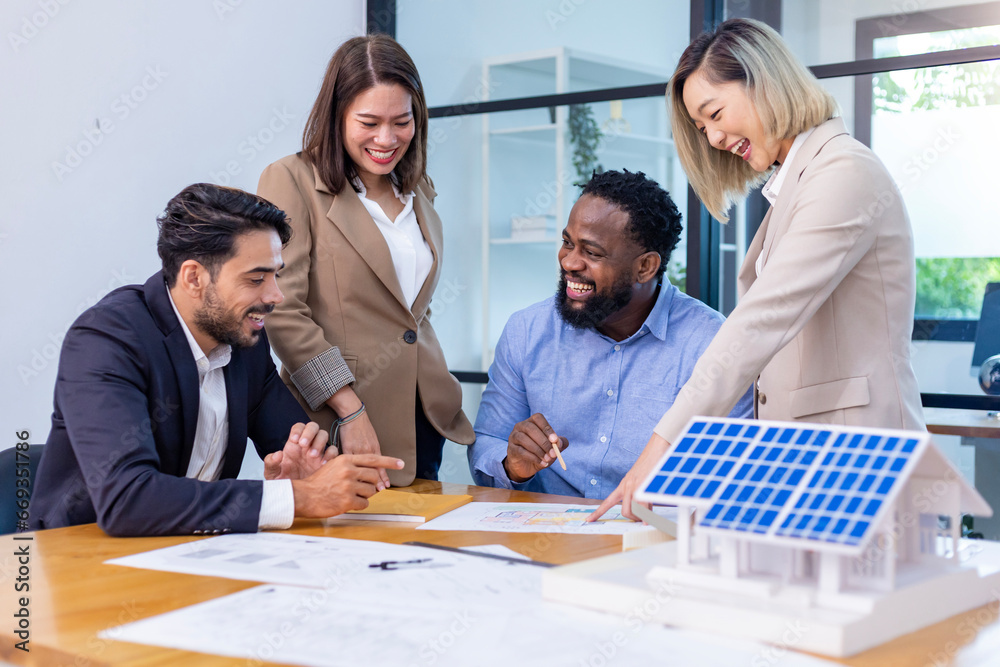 Team of architecture and engineers are discussing and brainstorming on ...