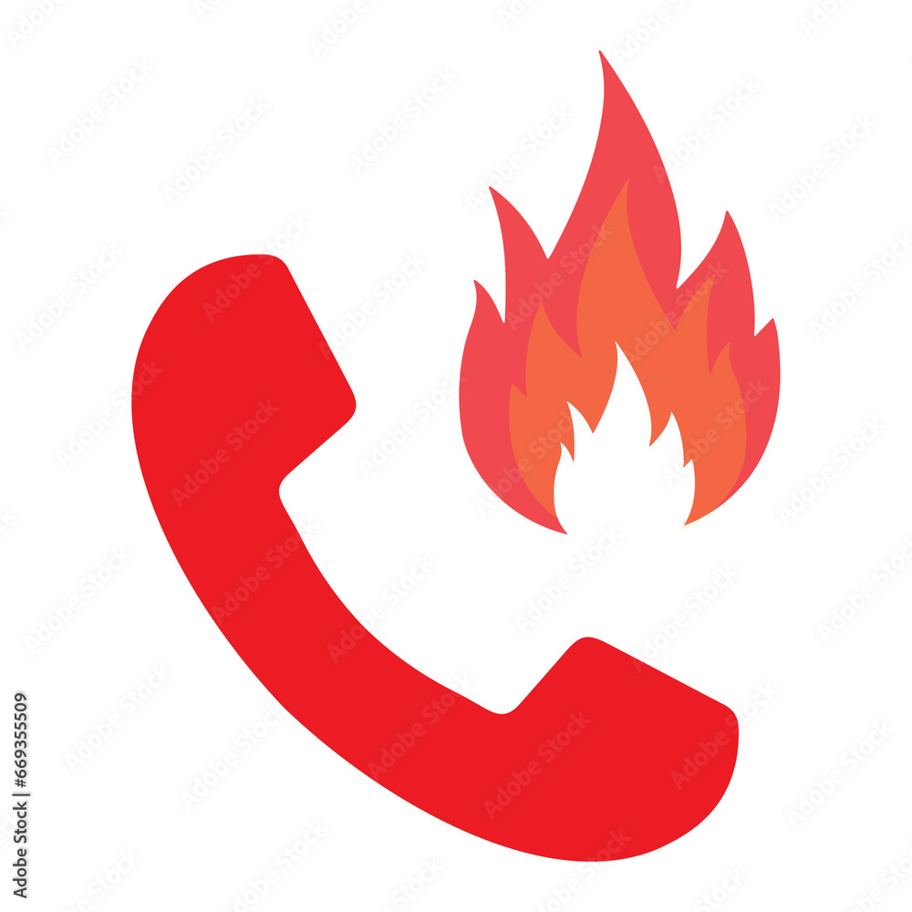 Vector illustration of fire phone icon sign and symbol. colored icons ...