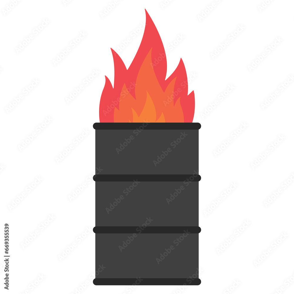 Vector illustration of burning barrel icon sign and symbol. colored ...