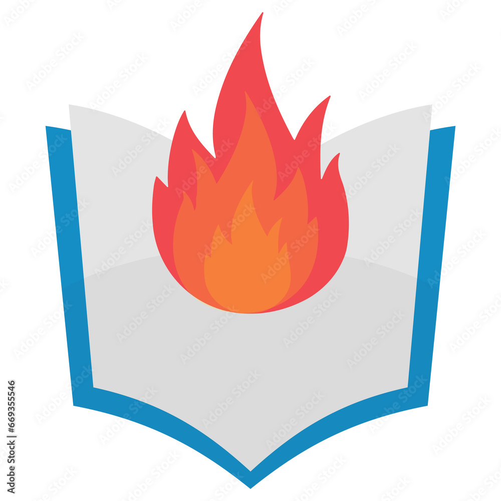 Vector illustration of burning book icon sign and symbol. colored icons ...