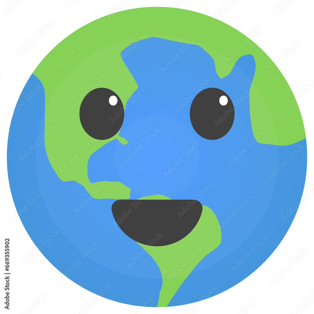 Vector illustration of earth emoticon icon sign and symbol. colored ...