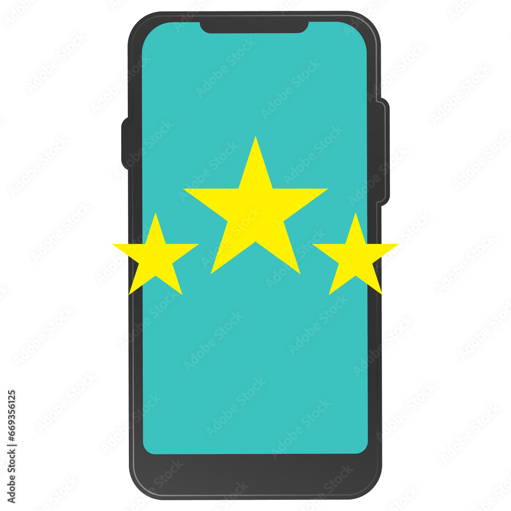 Vector illustration of three star smartphone icon sign and symbol ...