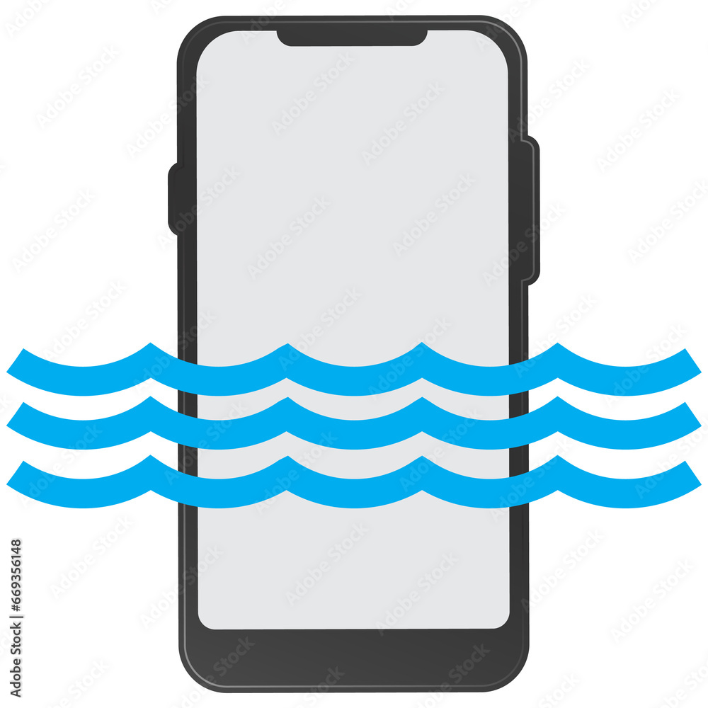 Vector illustration of waterproof smartphone icon sign and symbol ...