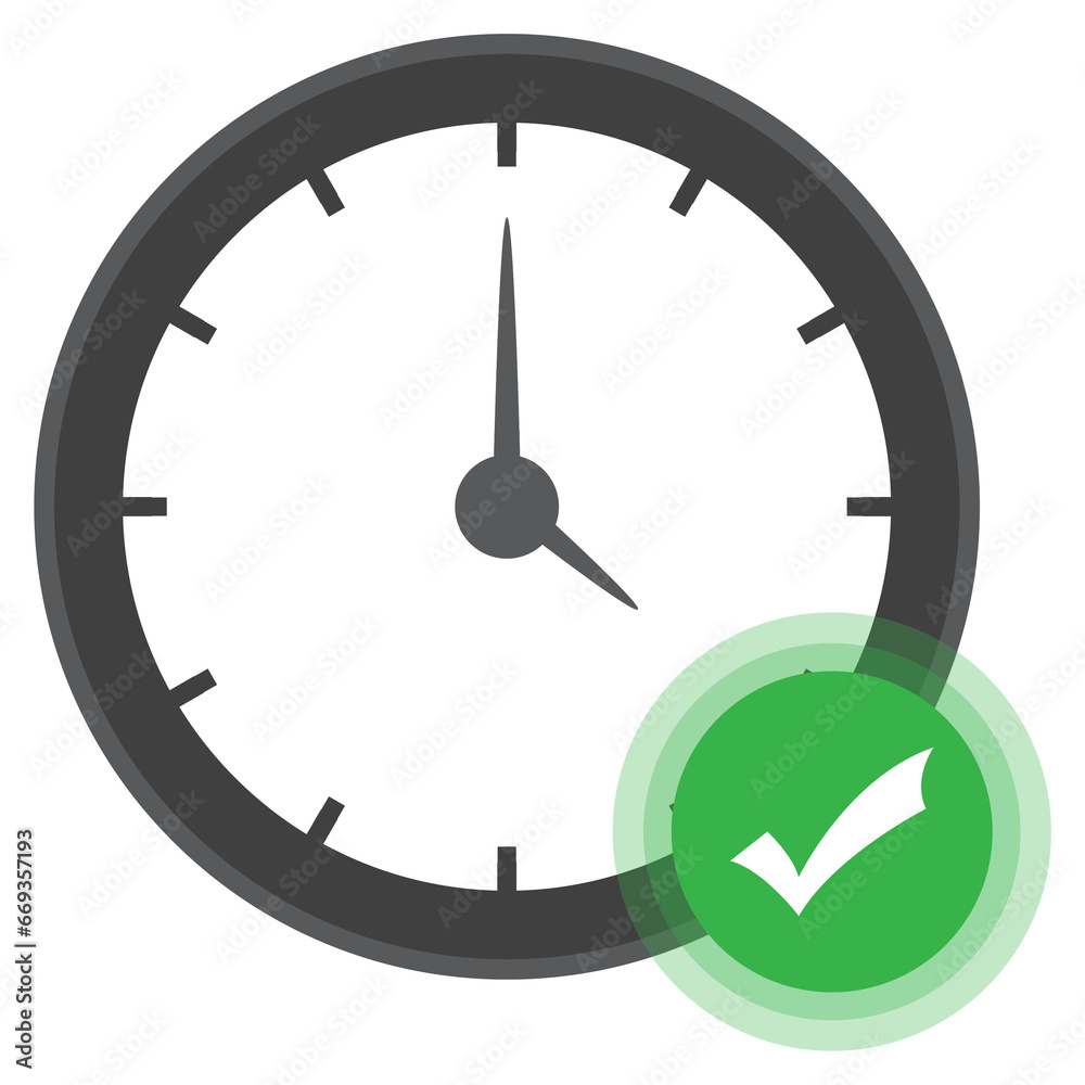 Vector illustration of time approval icon sign and symbol. colored ...