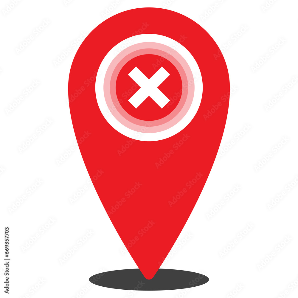 Vector illustration of wrong location icon sign and symbol. colored ...