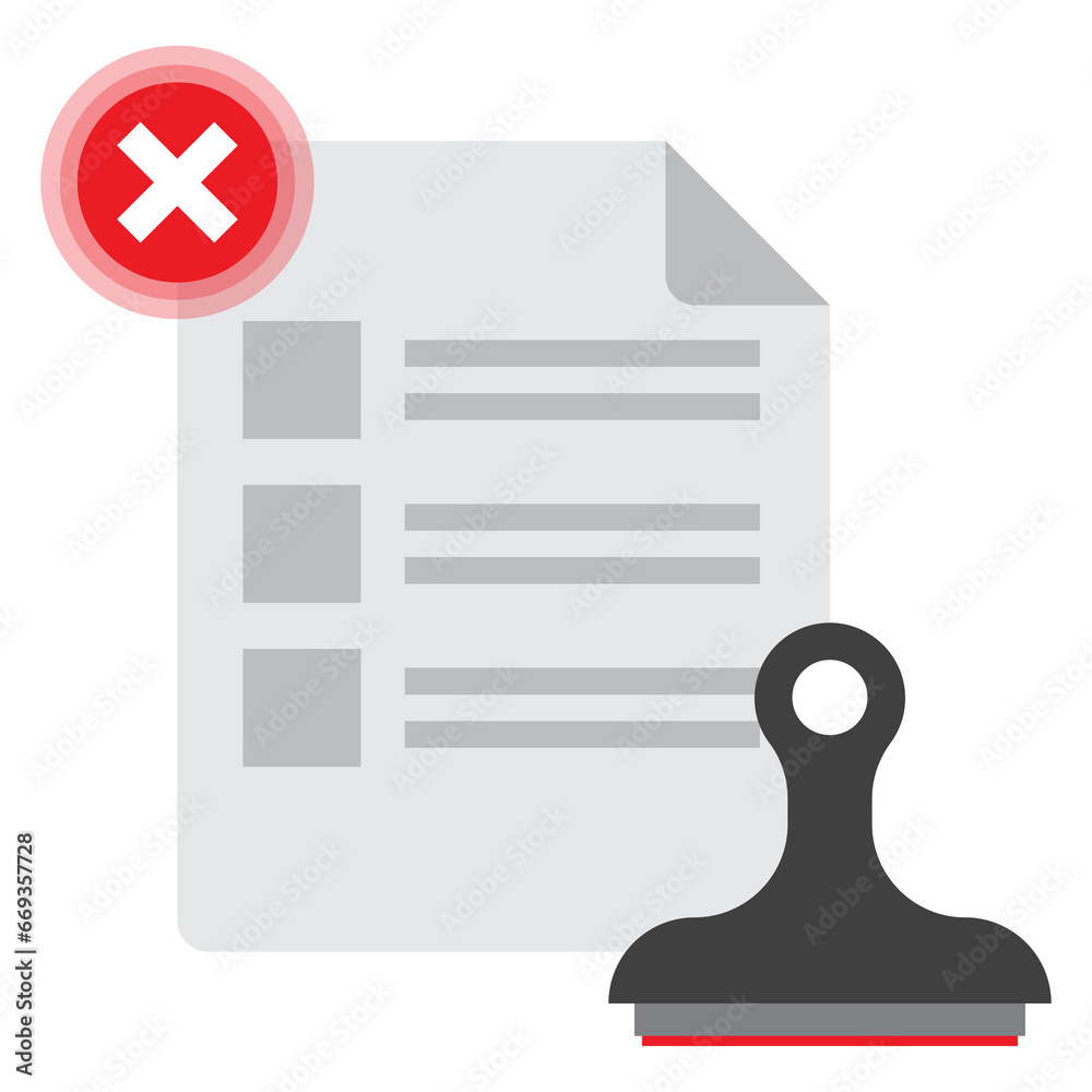 Vector illustration of no approval letter stamp icon sign and symbol ...