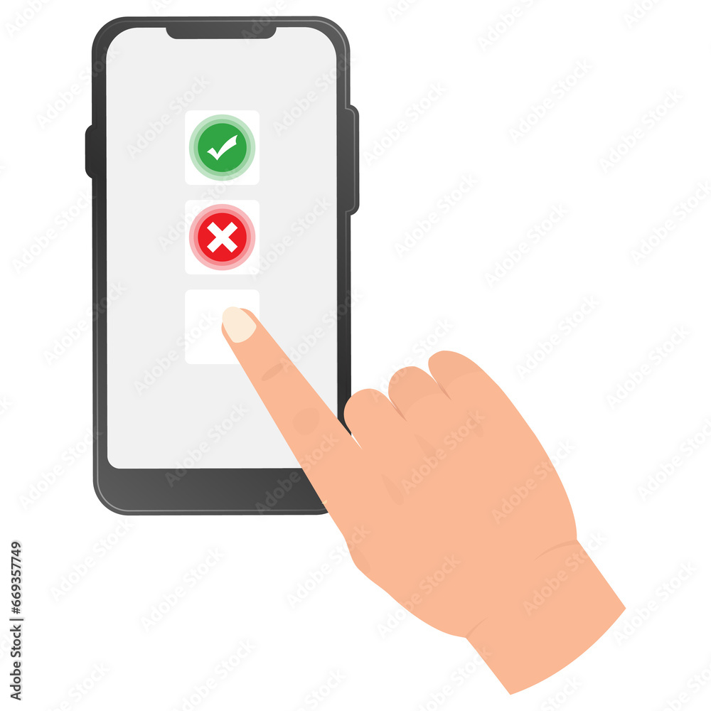 Vector illustration of rejected via smartphone icon sign and symbol ...