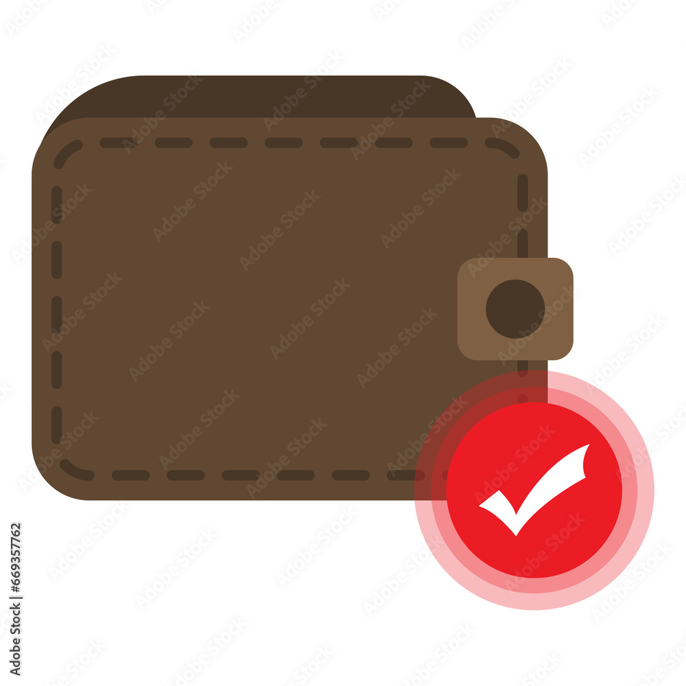 Vector illustration of wallet rejected icon sign and symbol. colored ...