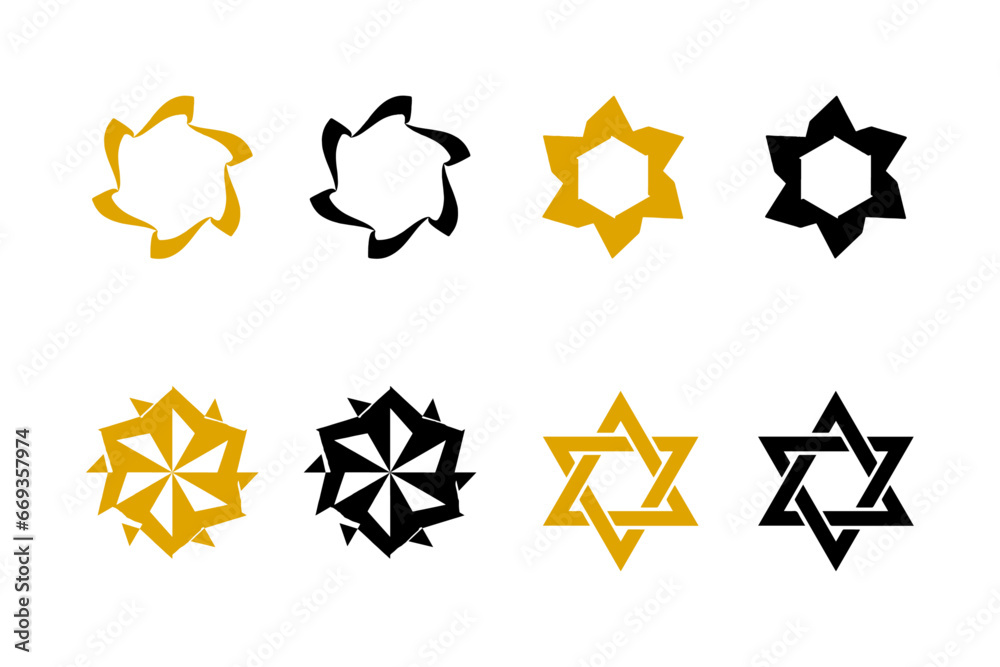 Star icon set. Star simple flat icon. 5 Stars. Stars symbols collection ...