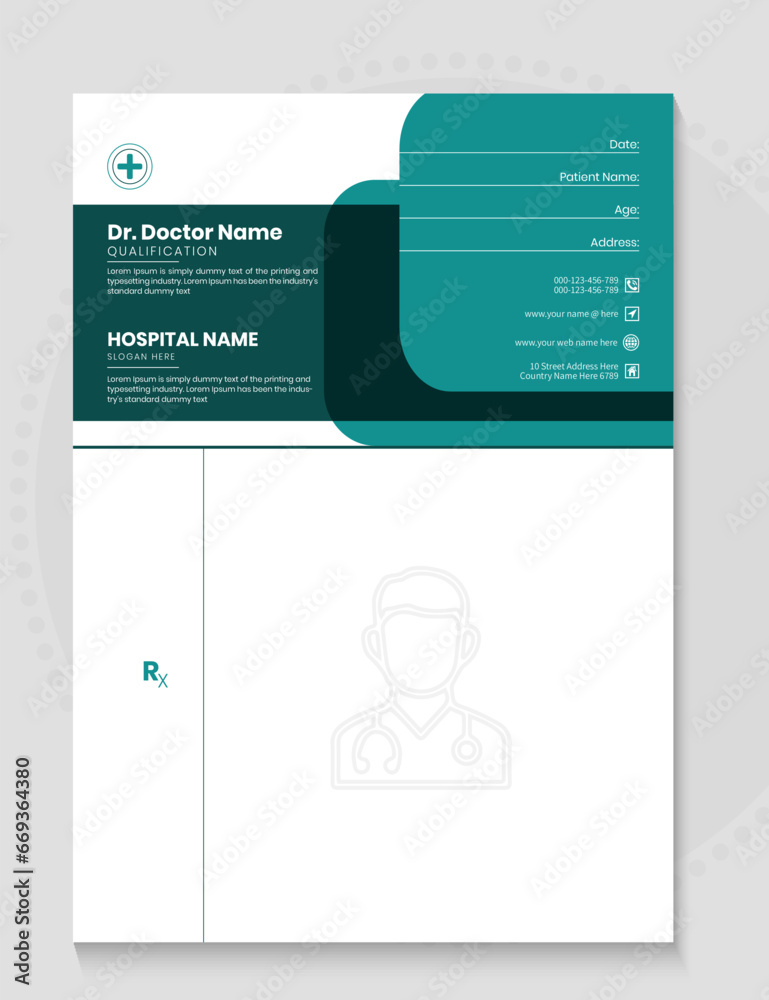 Medical Doctor Prescription Template. Healthcare medical prescriptions ...