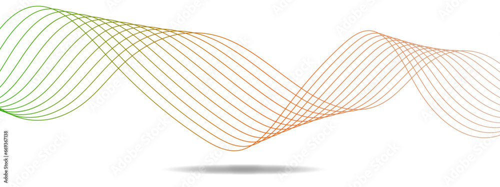 Abstract colorful wave circle line on transparent background modern ...