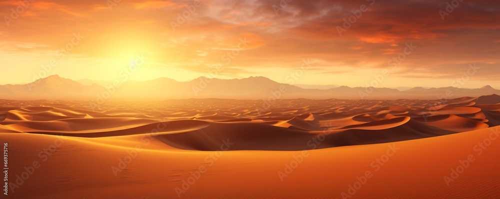 Generative AI : desert into the sunset. Canary Islands, Canaries. Grand ...