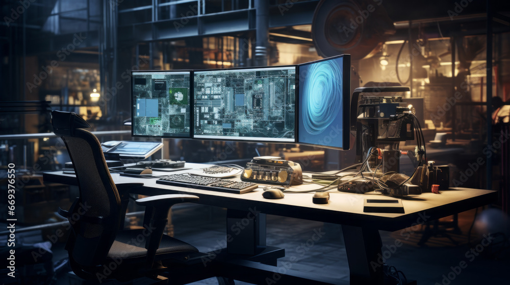 A powerful workstation stands in the corner, its fans whirring as it ...