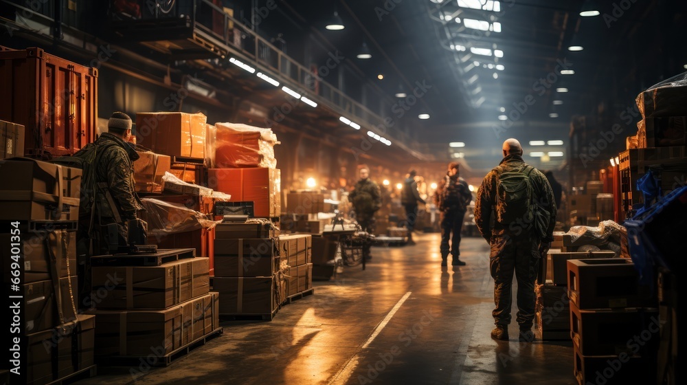 Hangar. Military air base. A warehouse for provisions and ammunition at ...