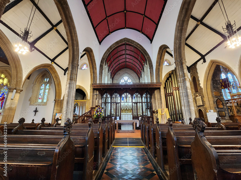 St John The Baptist City Parish Church in Cardiff, Wales Stock Photo ...