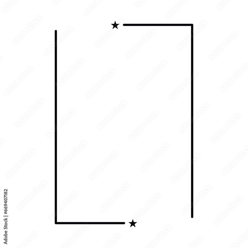 Star frame border vertical abstract outline shape icon for decorative ...