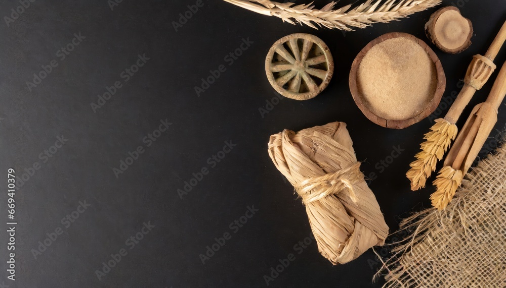 Handicraft handmade from natural product, wicker basket, woven bamboo ...