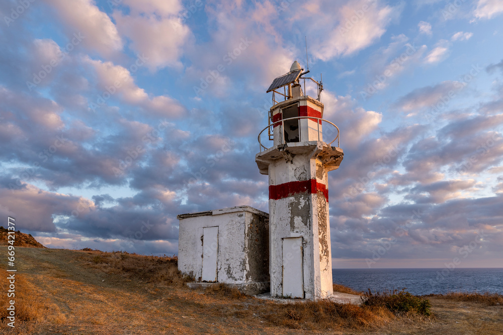 Kapsul Lighthouse view in Kapidag Peninsula of Turkey Stock Photo ...