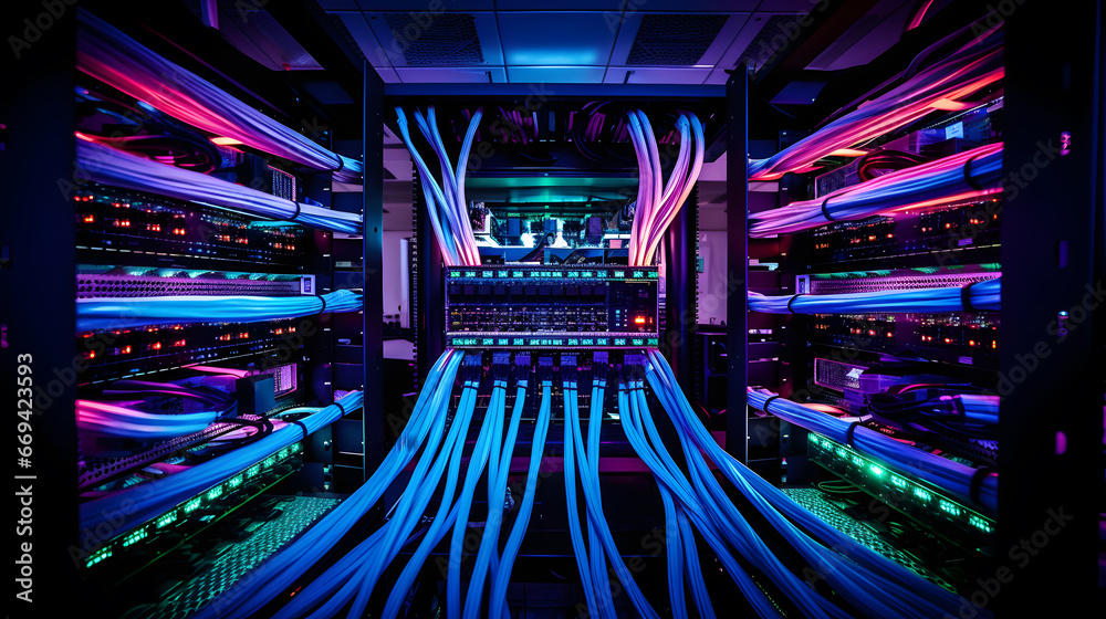 Patching the Data Stream: Data Center Overview Stock Photo | Adobe Stock