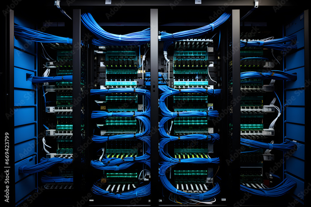 Data Flow Control: Patch Panel Precision Stock Photo | Adobe Stock