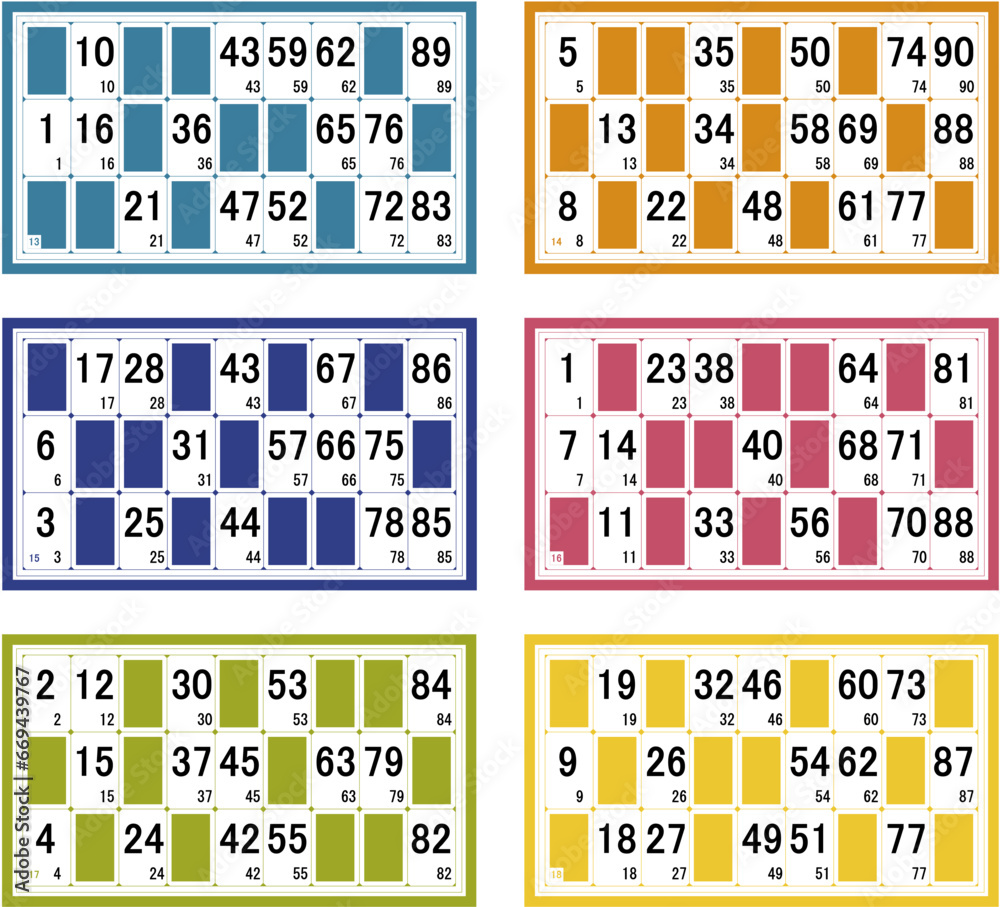 Série de cartons de loto Stock Vector | Adobe Stock