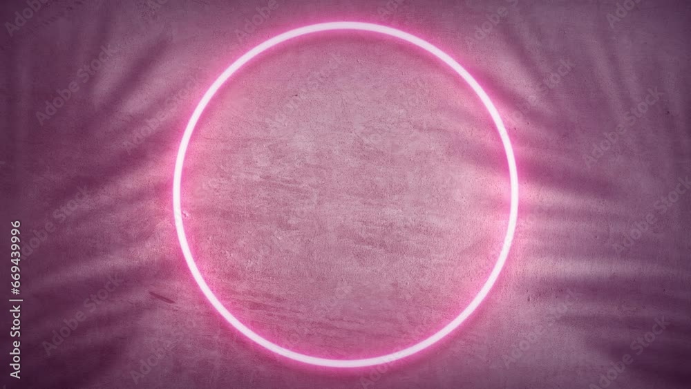 Neon light frame, glowing rectangle. White fluorescent lamp on texture ...